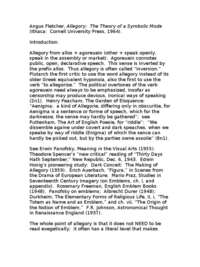 Angus Fletcher | PDF | Allegory | Neurosis