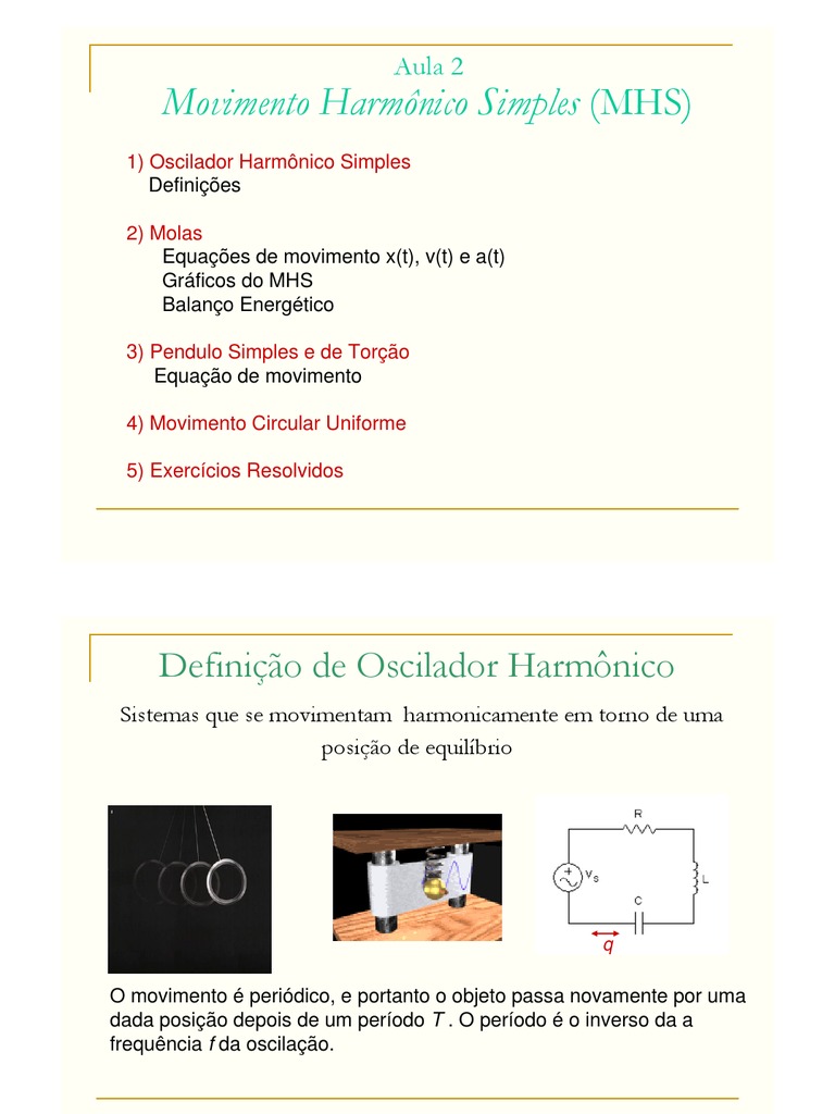 Aula2 Mhs | PDF | Equações diferenciais | Equações