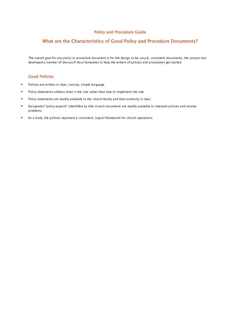 Characteristics of A Good Policy | PDF | Decision Making | Reason