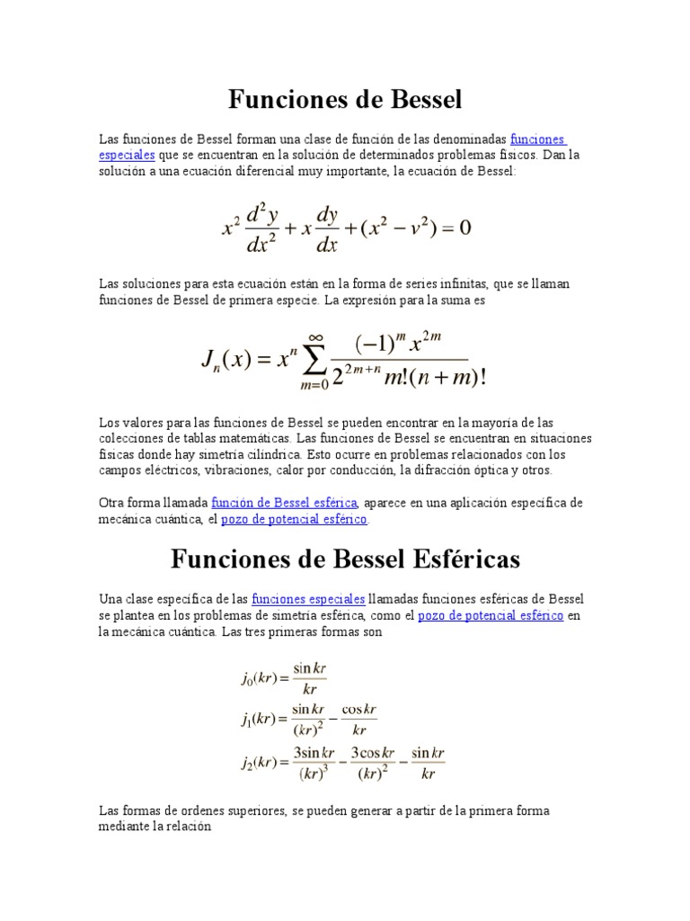 Funciones de Bessel | PDF | Ecuaciones | Ecuación de Schrödinger
