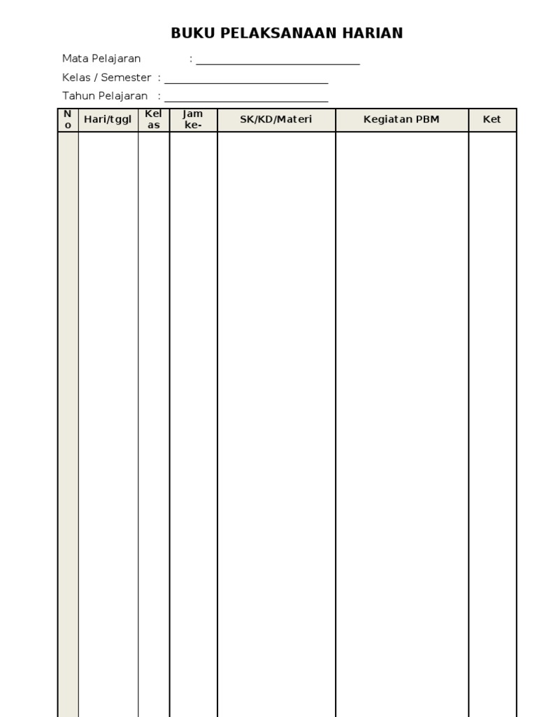 Buku Pelaksanaan Harian | PDF