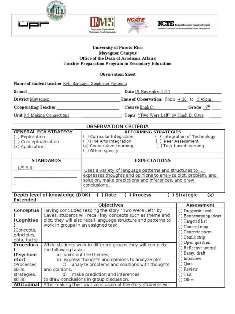 Lesson Plan Cooperative Learning | PDF | Educational Assessment ...