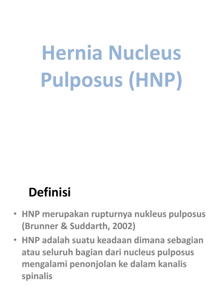 Hernia Nucleus Pulposus (HNP) | PDF