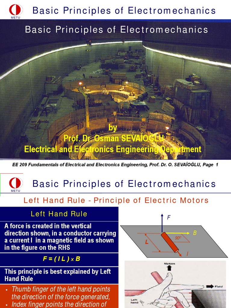 Basic Principles Os Electromechanics | PDF | Electromagnetism ...