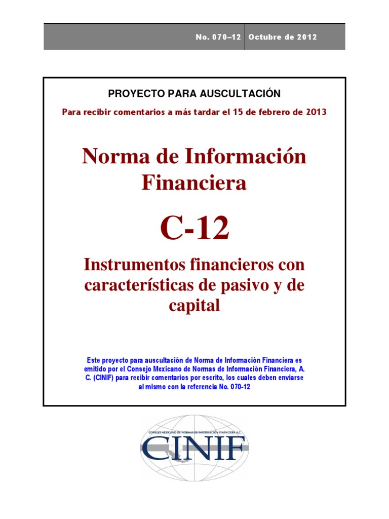 Nif C-12 | PDF | Compartir (Finanzas) | Capital (economía)