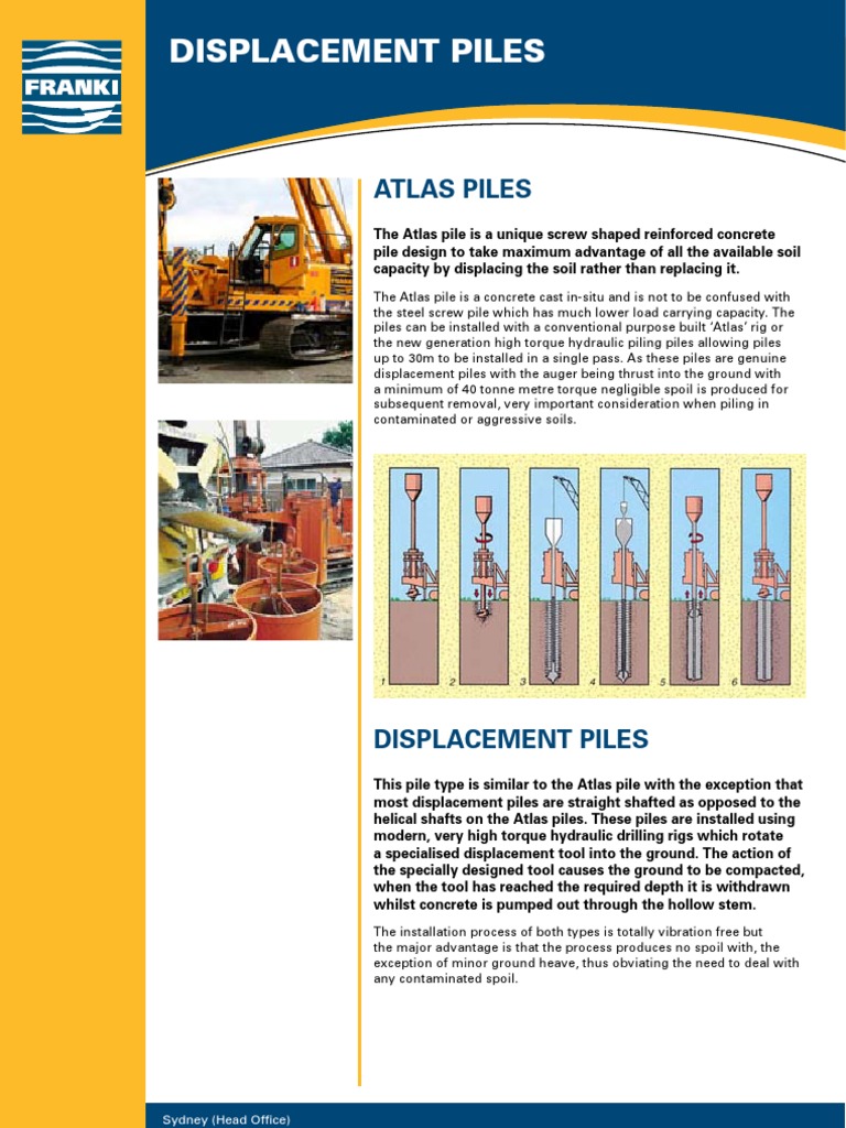 (FRANKI) Displacement Piles | PDF | Deep Foundation | Geotechnical ...