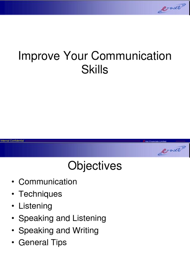 Improve Your Communication Skills | PDF | Nonverbal Communication ...