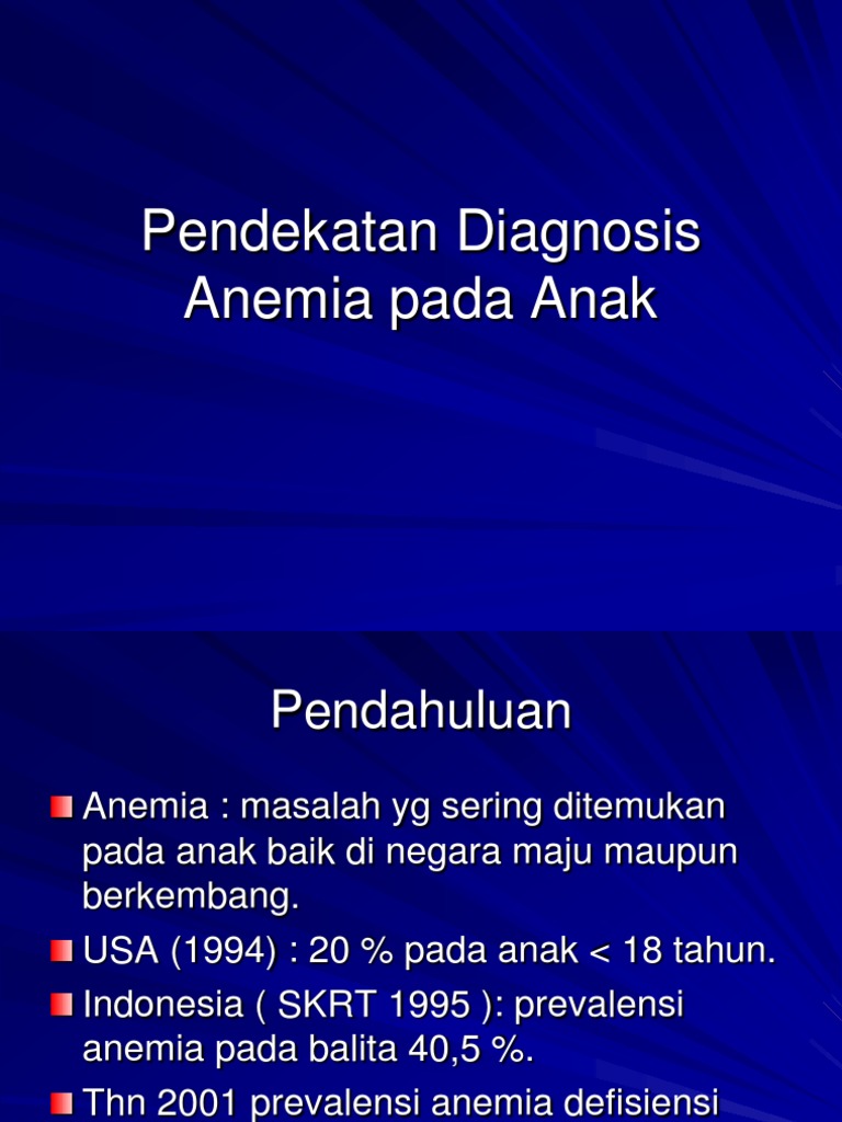 Pendekatan Diagnosis Anemia Pada Anak | PDF