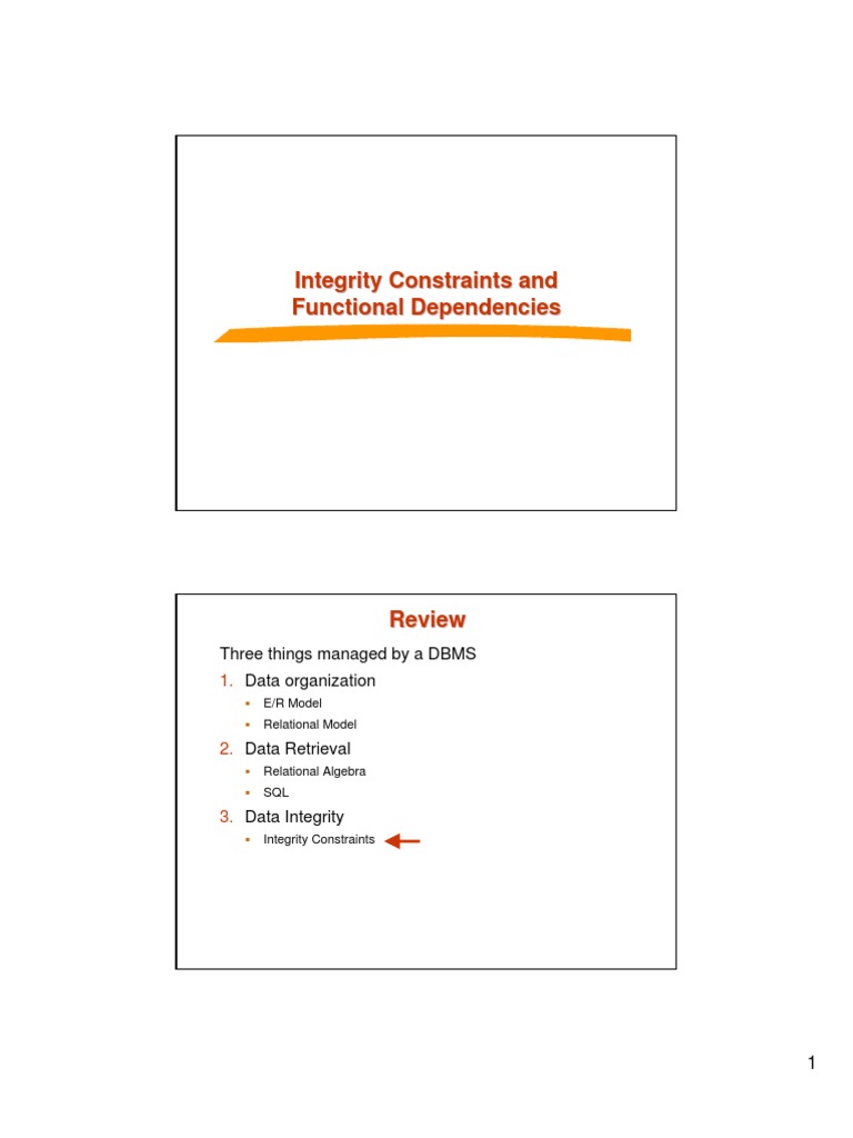 Integrity Constraints and Functional Dependencies | PDF | Relational Database | Databases