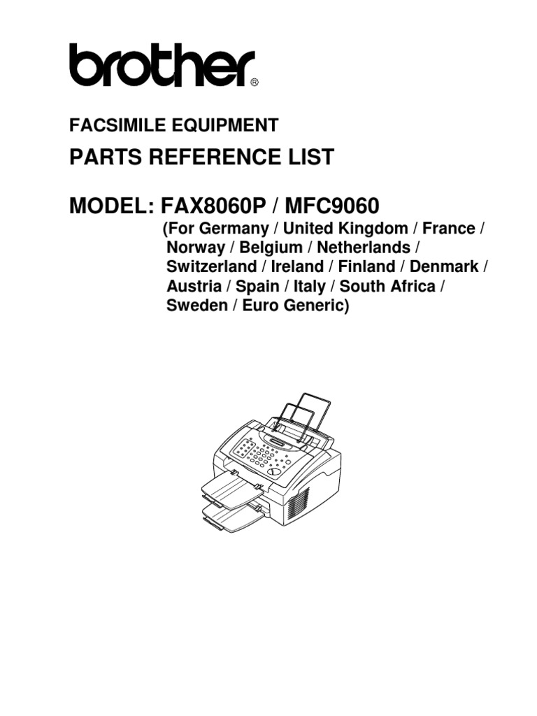 Brother Fax 8060p, MFC-9060 Parts Manual | PDF | Manufactured Goods ...
