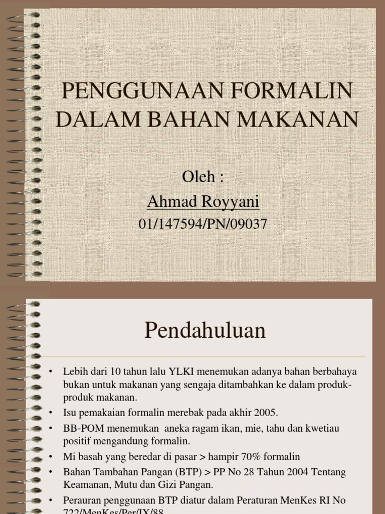 Kegunaan dan Bahaya Formalin dalam Makanan | PDF