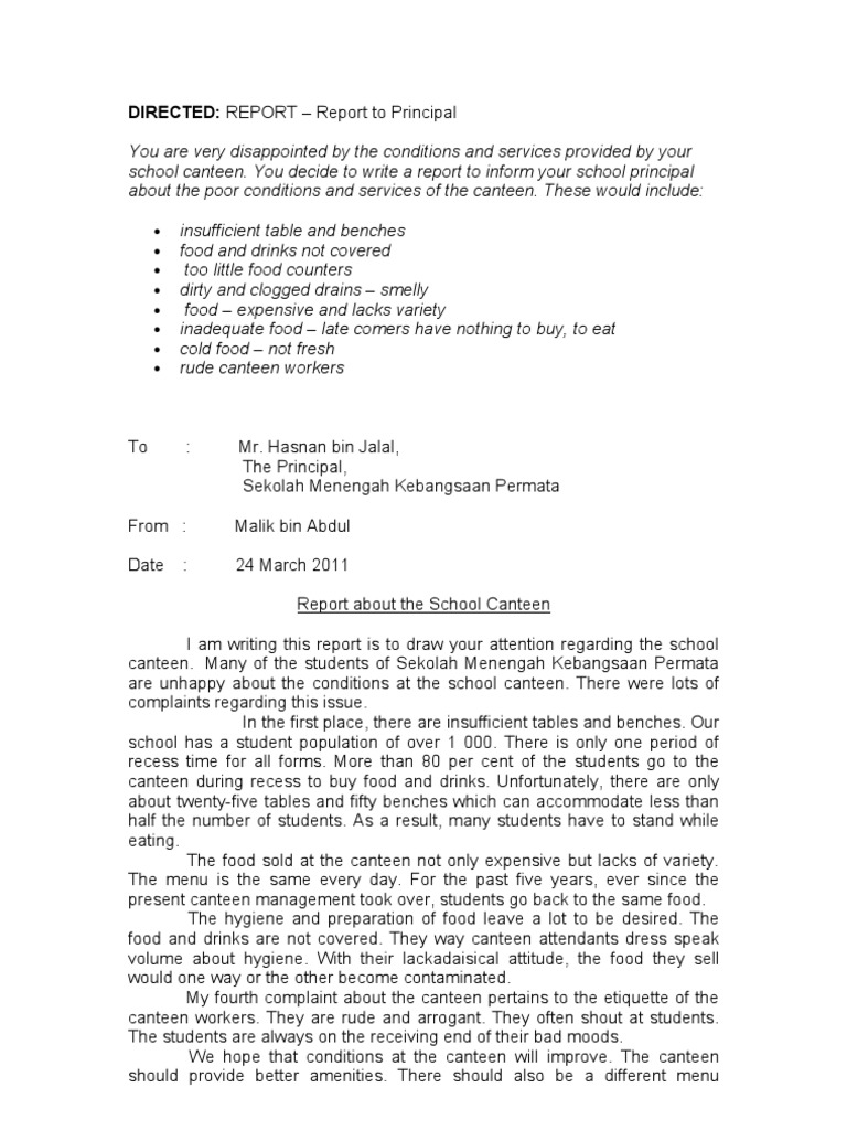 DIRECTED: REPORT - Report To Principal | PDF | Helen Keller | Traffic ...