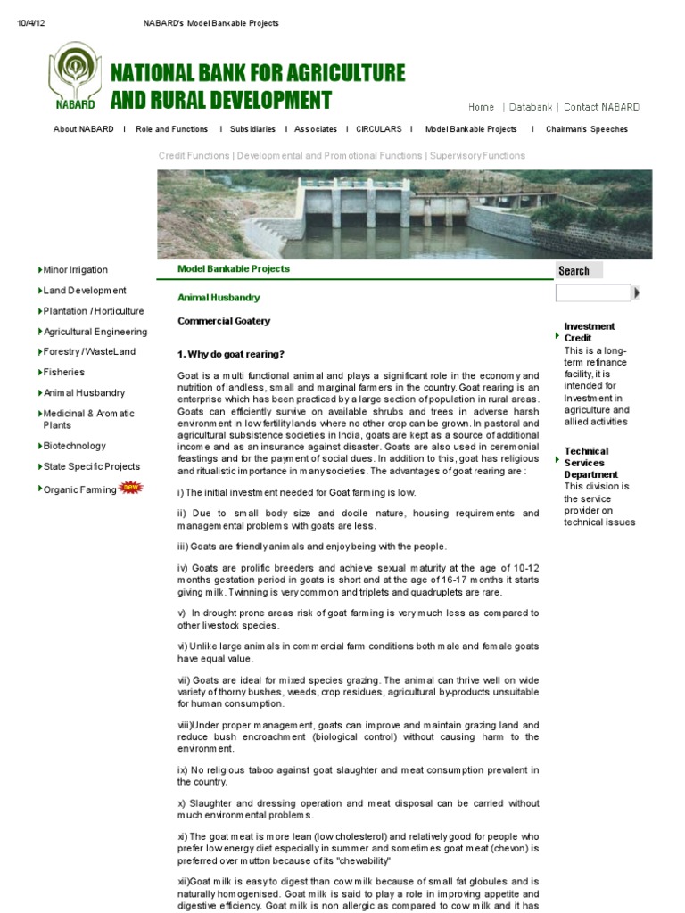 NABARD's Model Bankable Projects | PDF | Goat | Agriculture