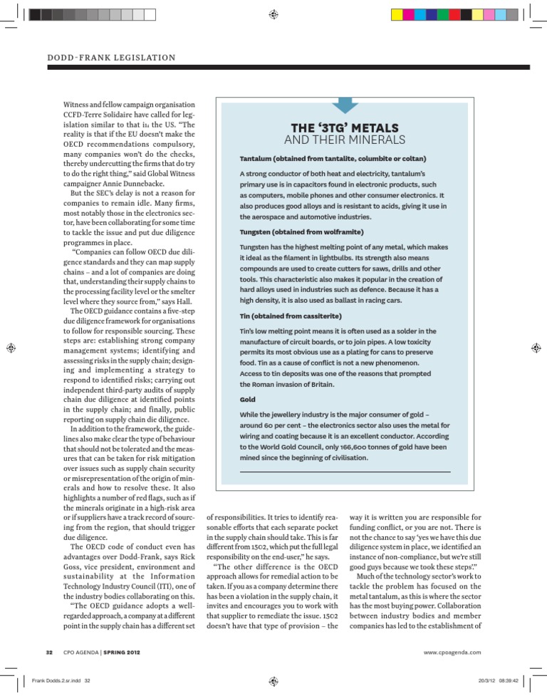 And Their Minerals: The 3Tg' Metals | PDF | Tin | Tungsten