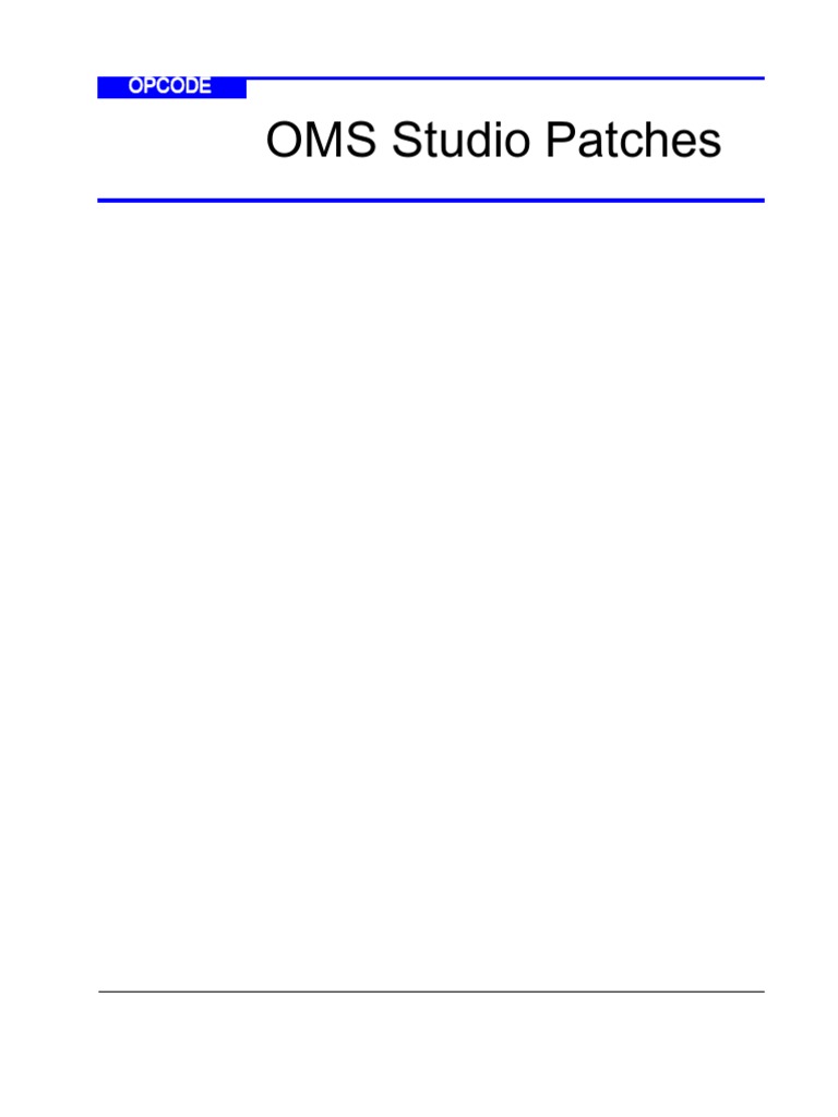 Opcode OMS Studio Patches 1997 | PDF | Synthesizer | Interval (Music)
