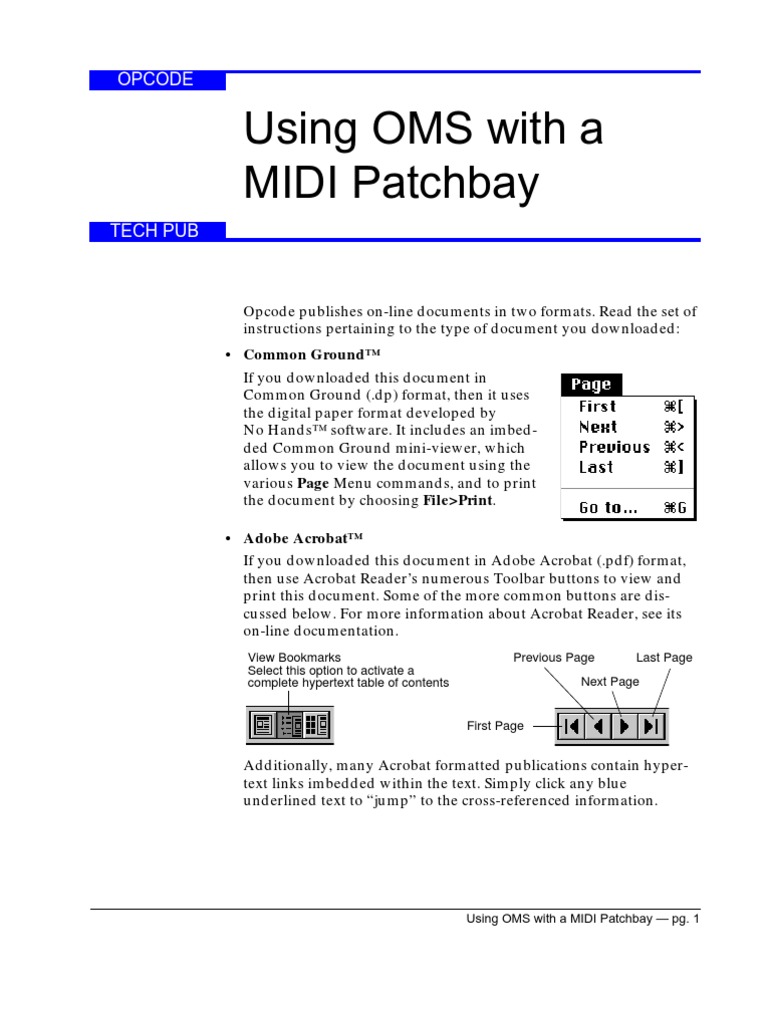 Opcode Using OMS With A MIDI Patchbay 1996 | PDF | Input/Output | Graphical User Interfaces