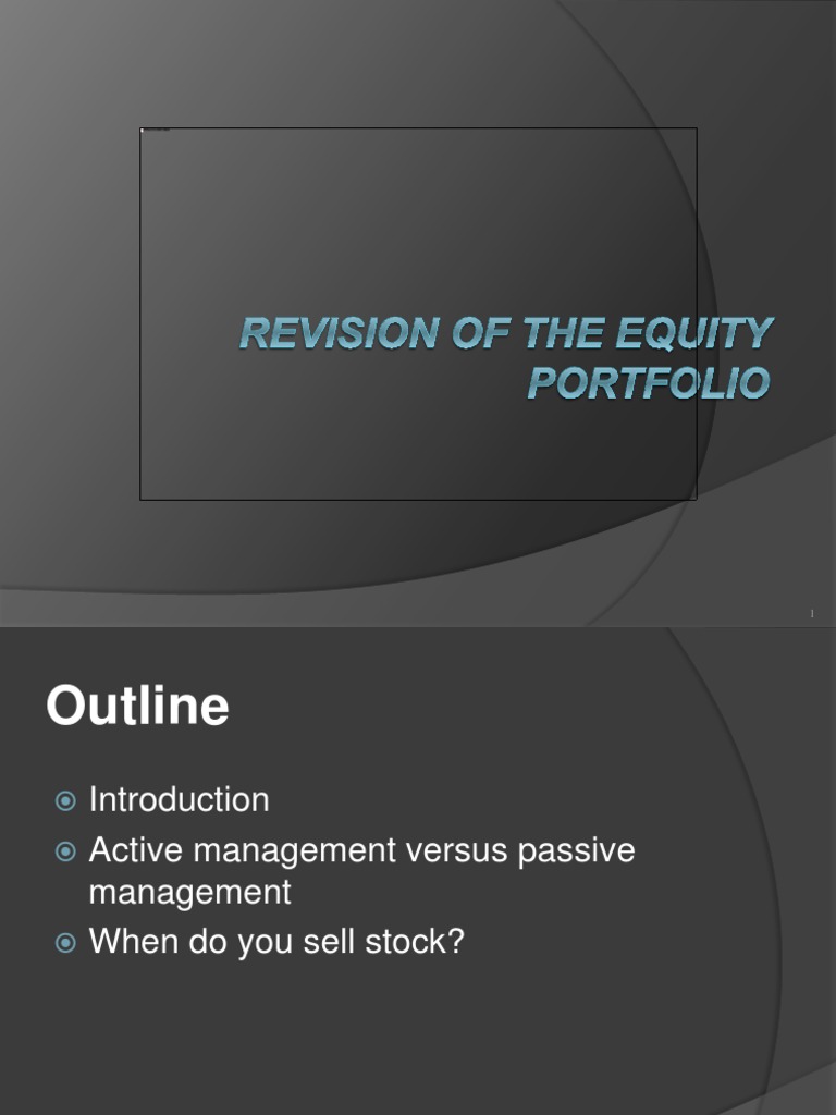 Portfolio Revision | PDF | Active Management | Beta (Finance)