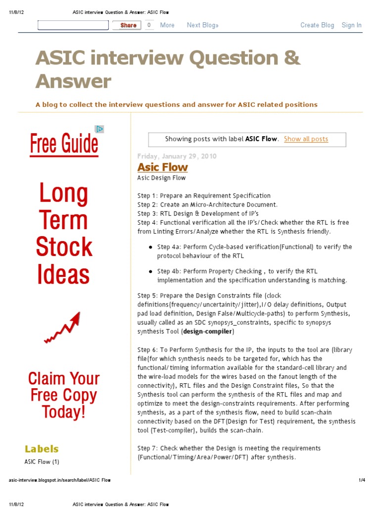 A Comprehensive Overview of the Key Steps Involved in the ASIC Design ...