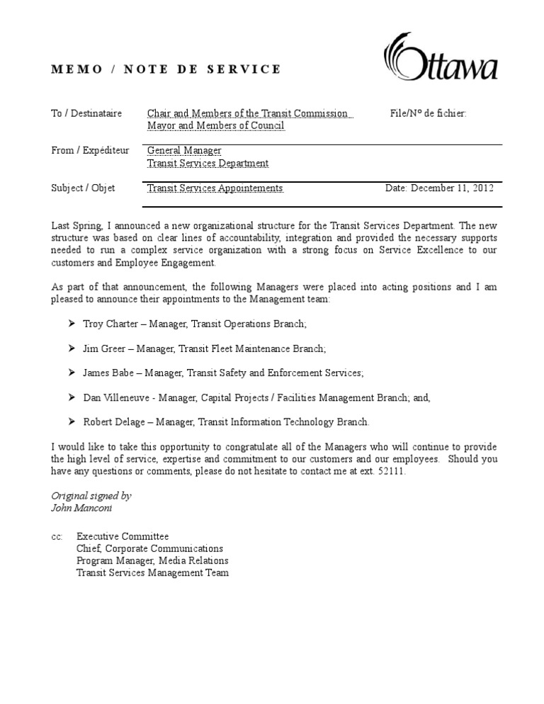 Appointment Memo TC and Council en | PDF
