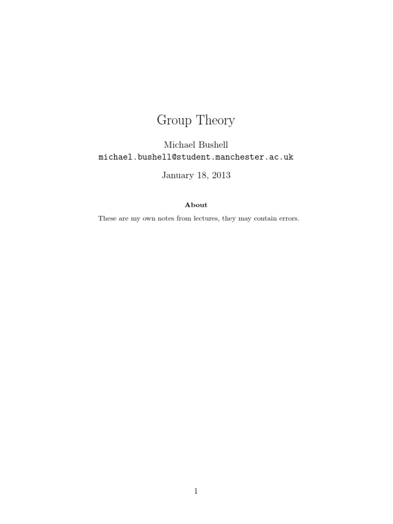 MATH42001 - Group Theory | PDF | Algebraic Structures | Universal Algebra