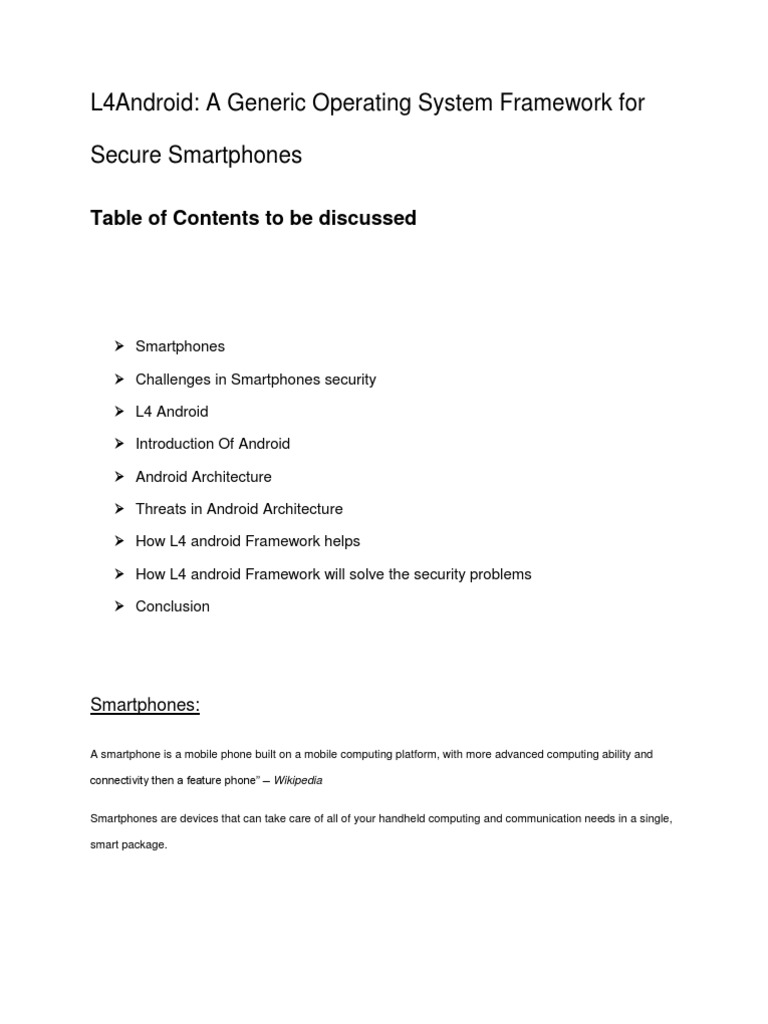 Handouts L4android A Generic Operating System Framework For Secure Smartphones Download Free