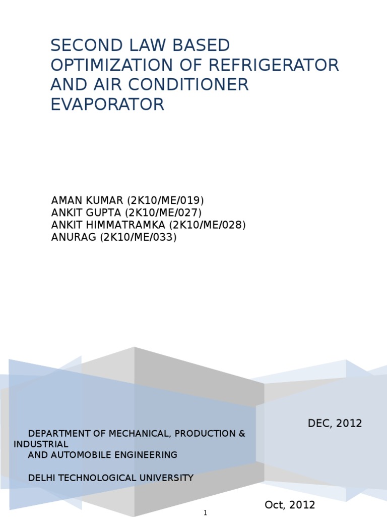 Optimization of Refrigerator Evaporator | PDF | Heat | Heat Transfer