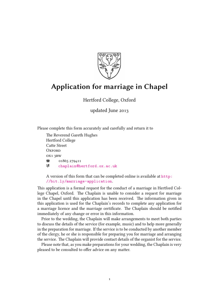 Marriage Application | PDF | Wedding | Marriage