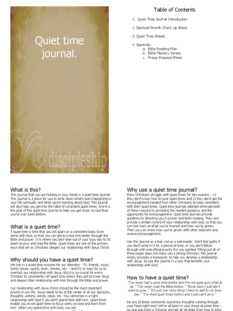 Quiet Time Journal | PDF | Repentance | Prayer