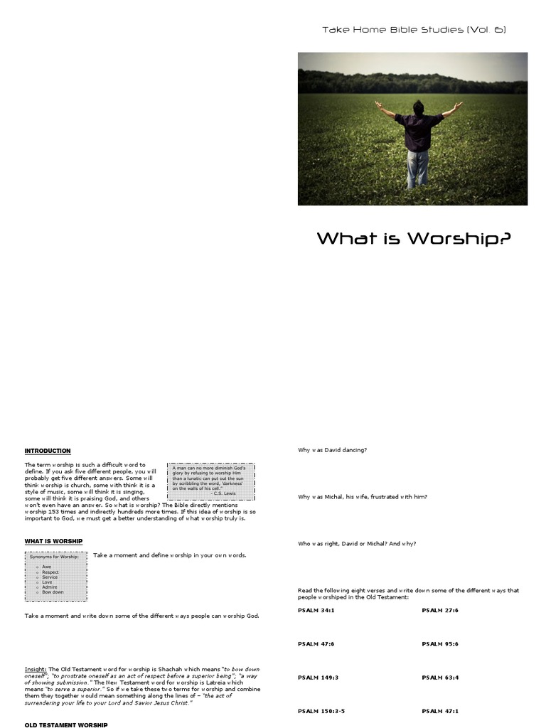 Worship Bible Study | PDF | David | Jesus