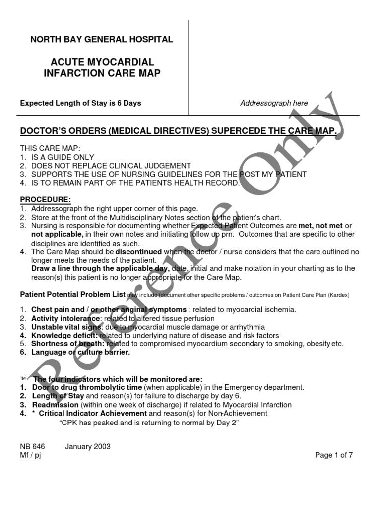 Myocardial Infarction Concept Map | PDF | Emergency Department | Heart ...