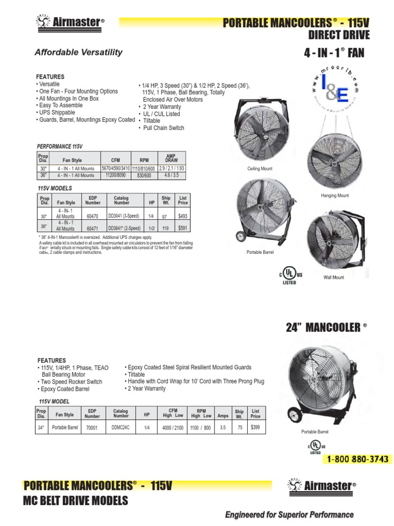 Portable Mancoolers 115v | PDF | Thermoregulation | Air Conditioning
