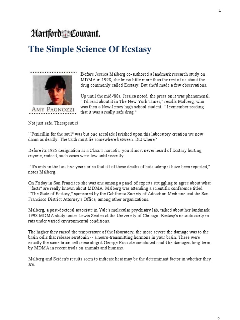 The Simple Science of Ecstasy by Amy Pagnozzi - Hartford Courant | PDF ...