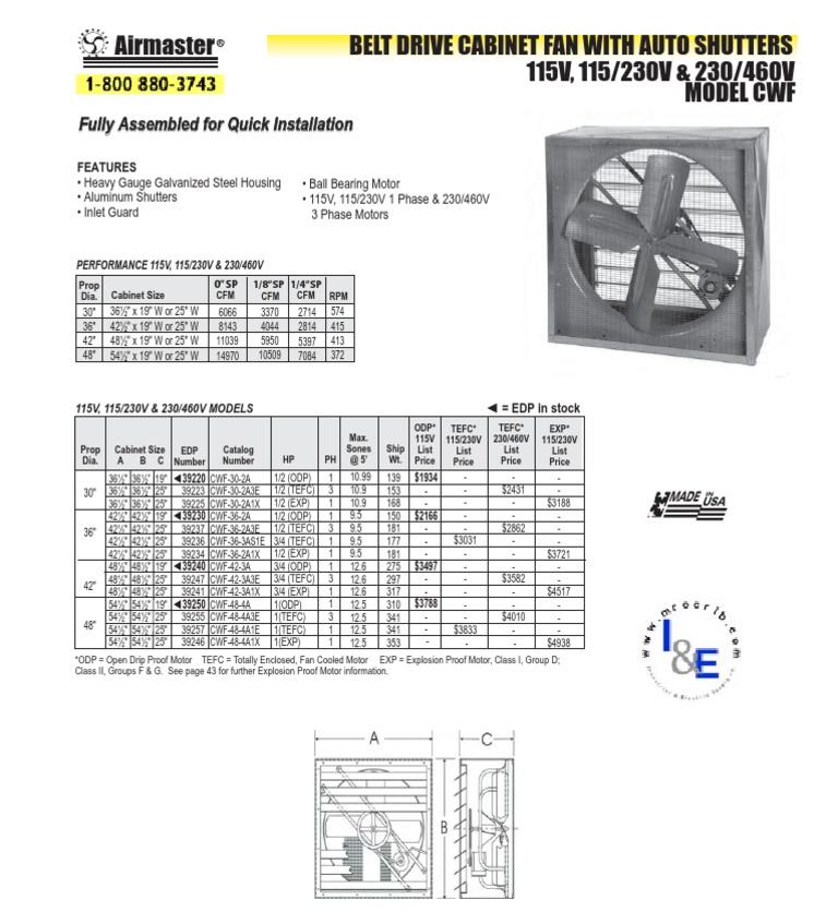Belt Drive Cabinet Fan | PDF