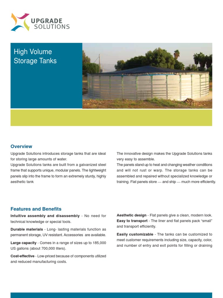 Upgrade High Volume Tanks Brochure | PDF | Home & Garden