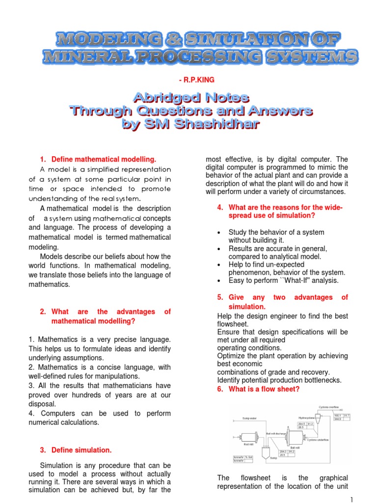 Simulation Modeling Mineral Processing | PDF | Teaching Mathematics | Simulation