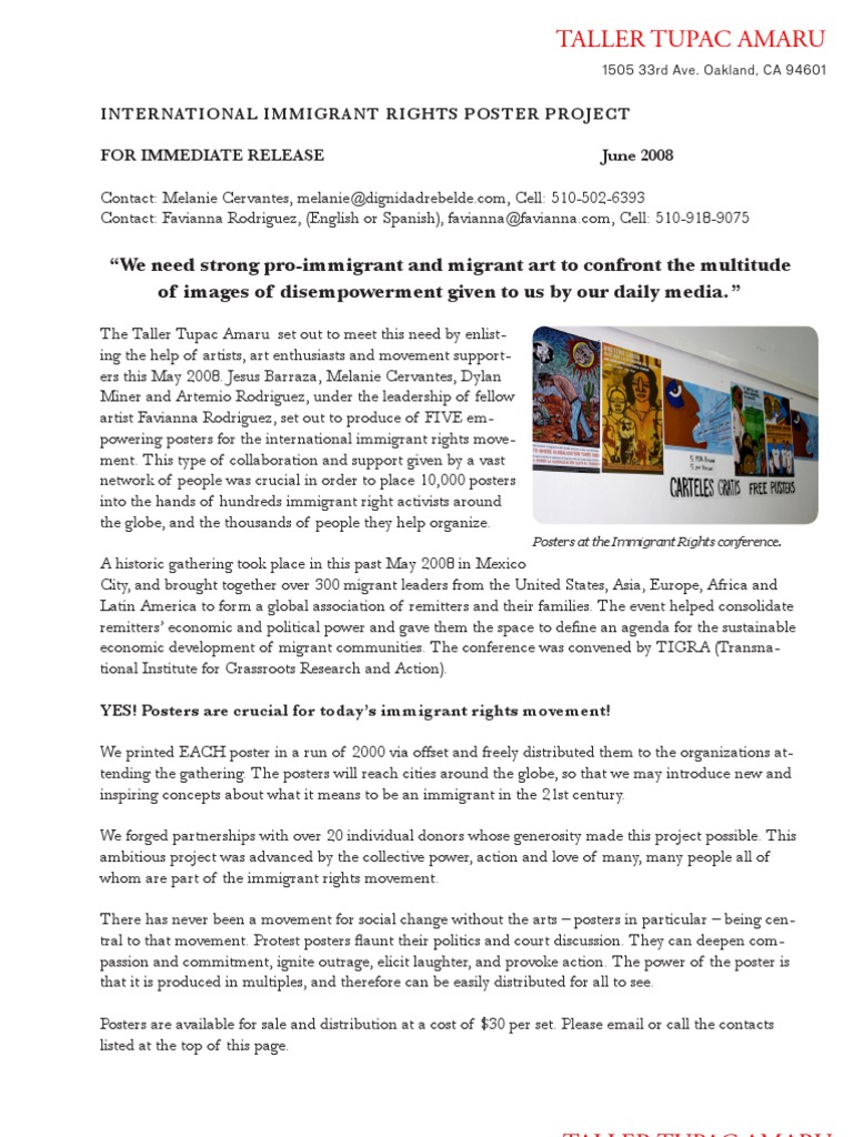 International Immigrant Rights Poster Info Package | PDF | Business