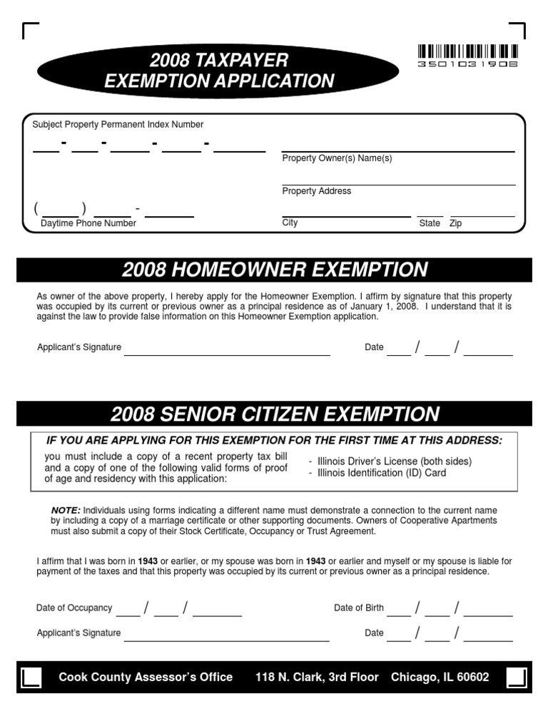 2008 Homeowner Tax Exemption | PDF