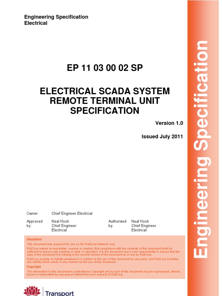 Electrical SCADA System Remote Terminal Unit Specification | PDF ...