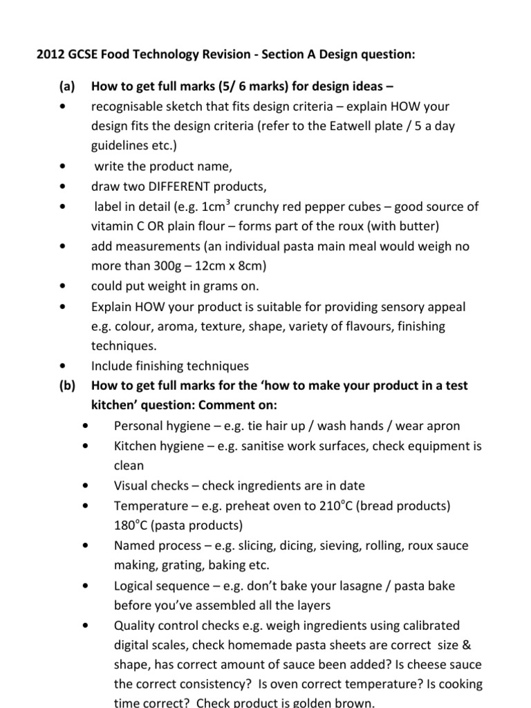 GCSE Food Tech Exam Tips | Pasta | Baking