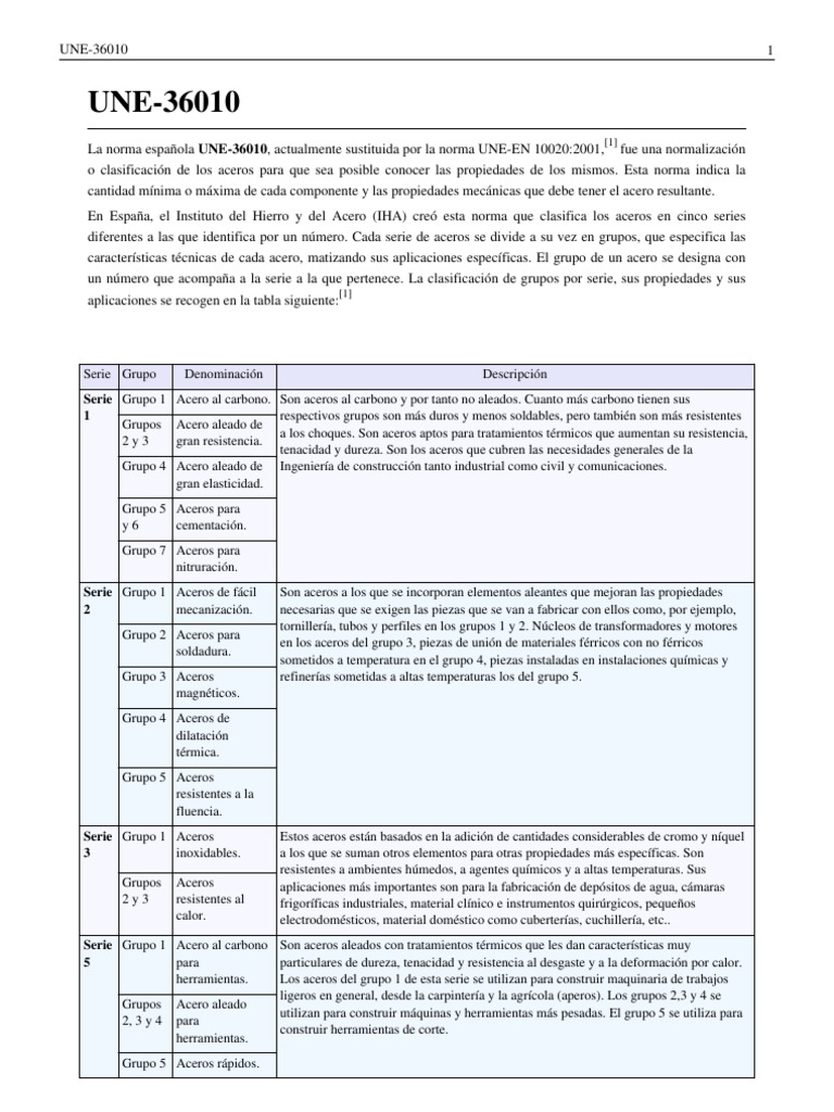 Une 36010 | PDF | Acero | Rieles