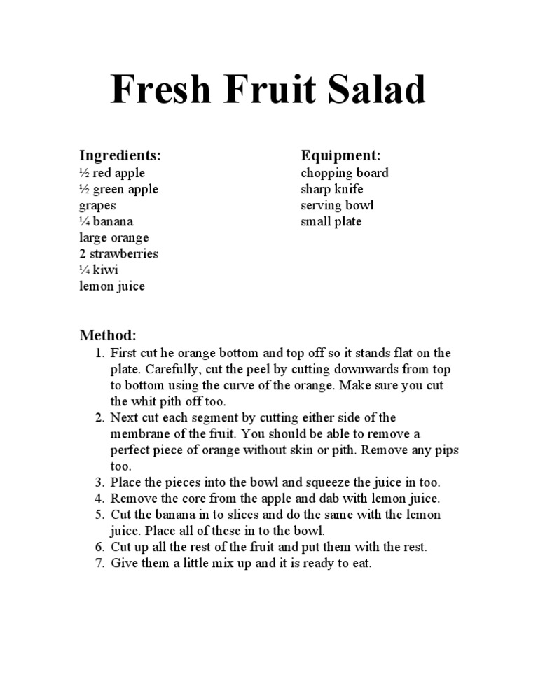 Fresh Fruit Salad | PDF