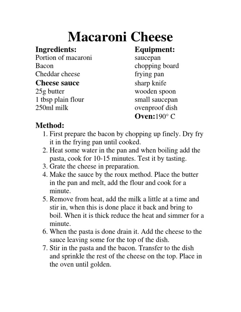Macaroni Cheese | Download Free PDF | Pasta | Macaroni And Cheese