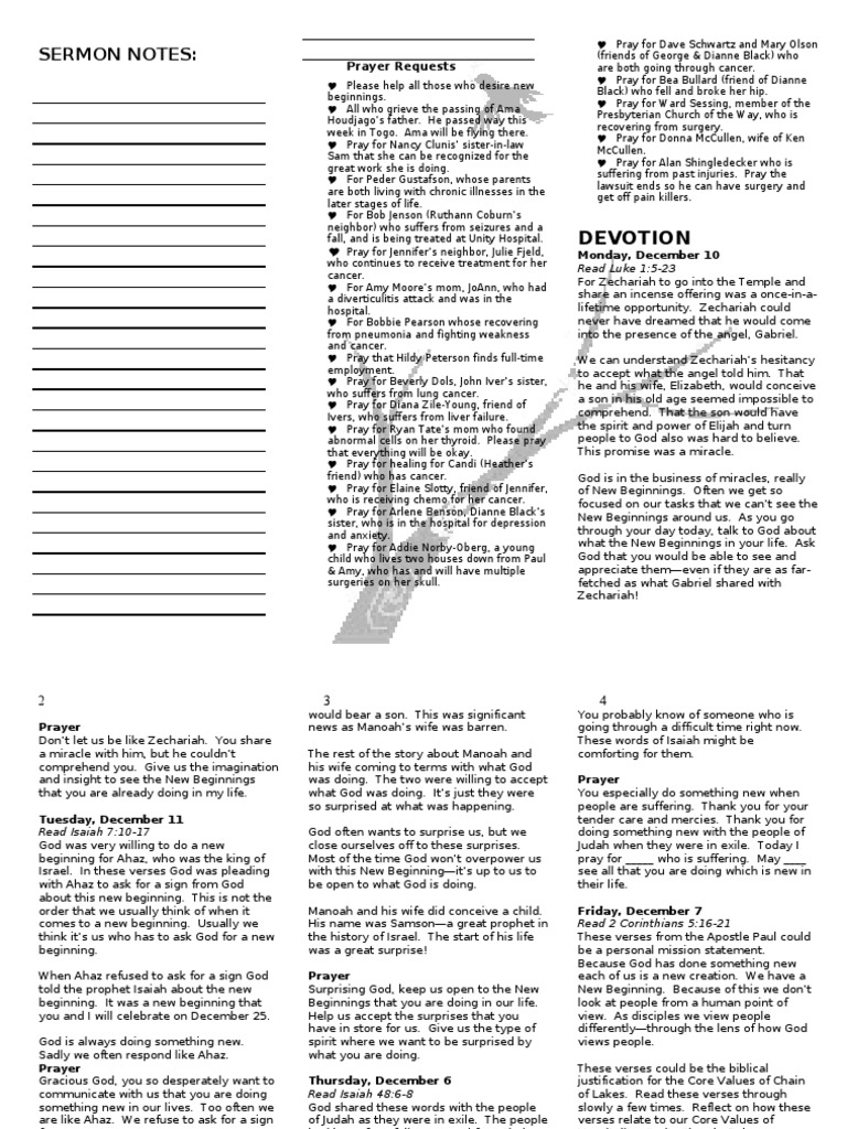 Sermon Notes:: Devotion | PDF | David | Prayer