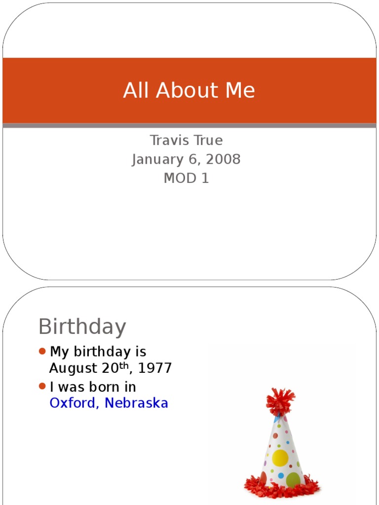 All About Me Example | PDF | Leisure | Sports