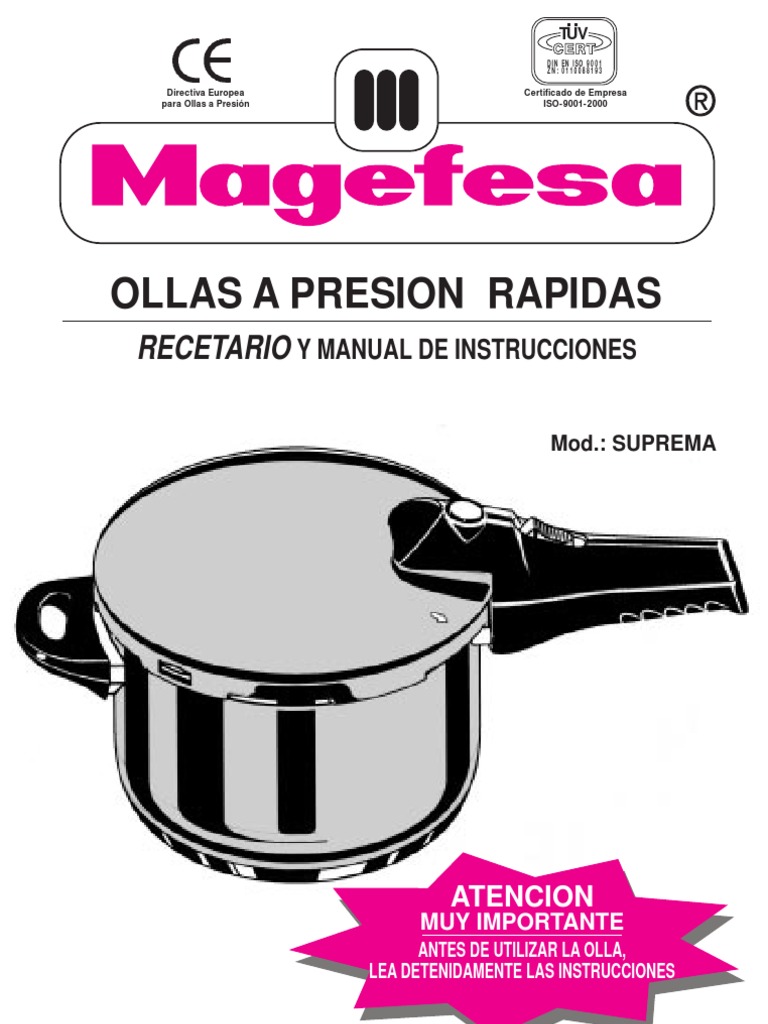 Manual Olla Presion Magefesa | PDF | Cocción a presión | Caldo