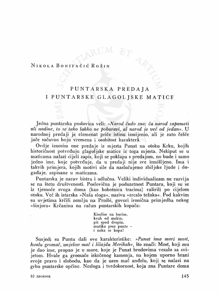 Puntarske Glagoljske Matice | PDF