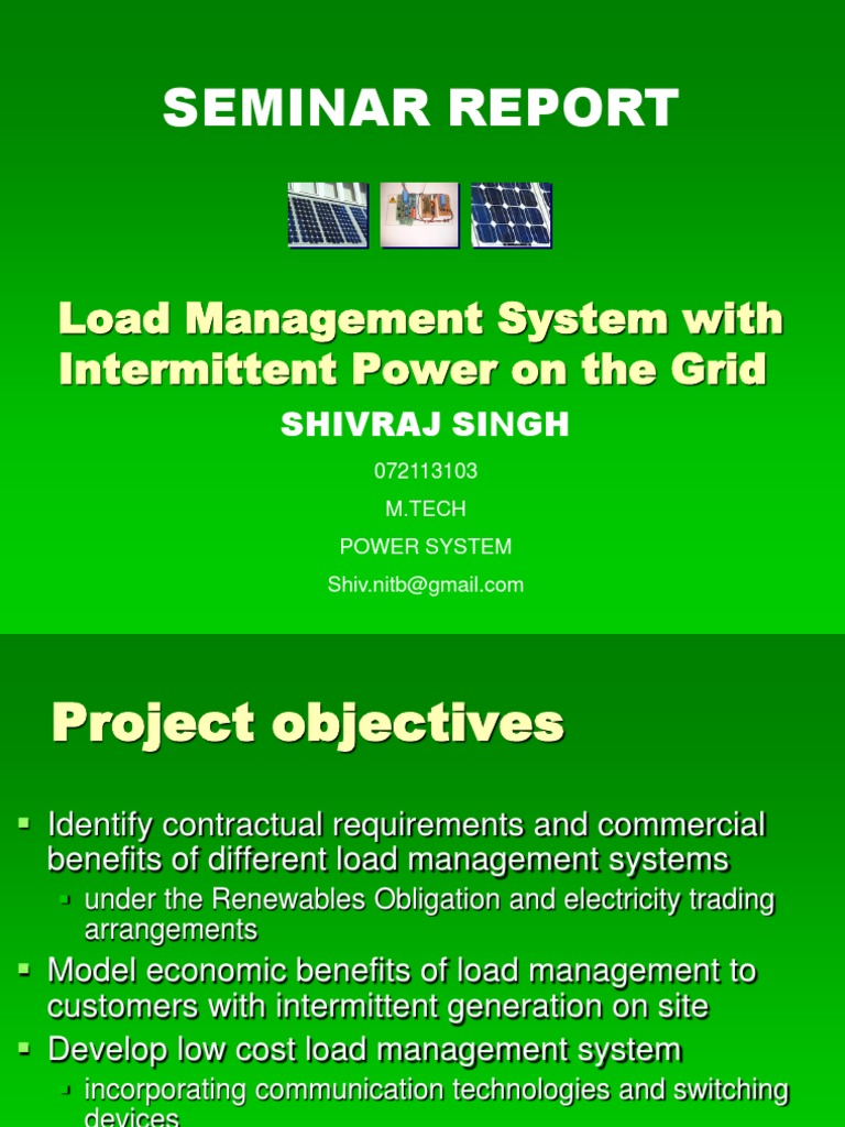 Seminar Report: Load Management System With Intermittent Power On The ...