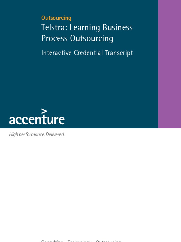 Telstra: Learning BPO | PDF | Outsourcing | Accenture