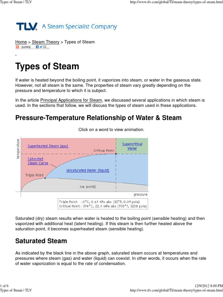 Types of Steam | PDF | Steam | Properties Of Water
