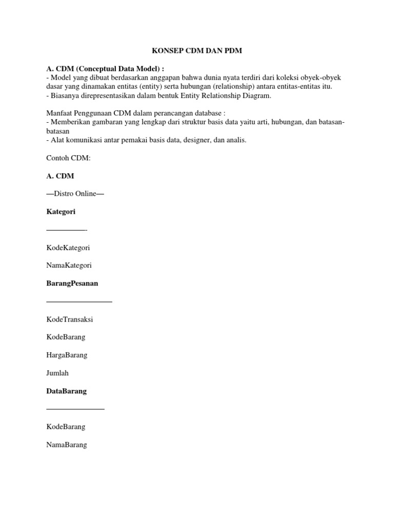 Konsep CDM Dan PDM | PDF
